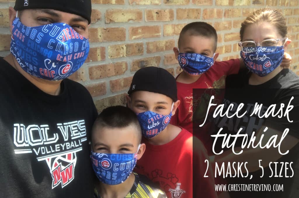 Cloth Face Mask Tutorial [2 masks, 5 sizes] - Christine Trevino